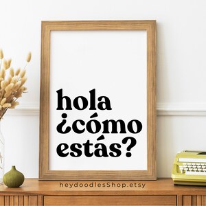 Hola Sign Hola Printable Wall Art Hello Languages Entryway - Etsy