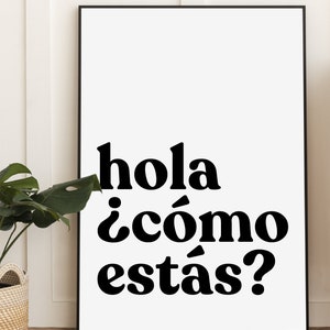 Hola Sign Hola Printable Wall Art Hello Languages Entryway - Etsy