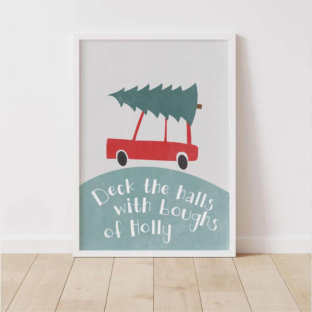 Christmas Printable Wall Art, Christmas Song Lyrics, Deck the Halls ...