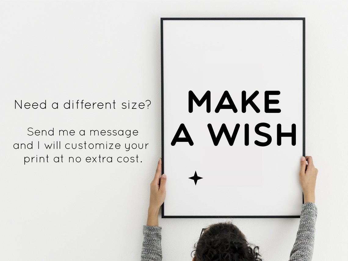 Make a wish Printable Wall Art Motivational Quote | Etsy