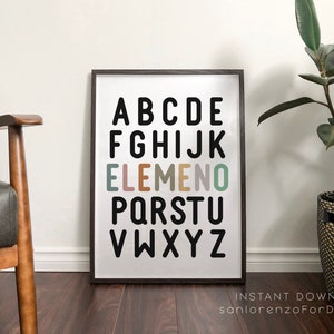 Funny Alphabet Poster Elemeno ABC Wall Art Alphabet Print Nursery Decor ...