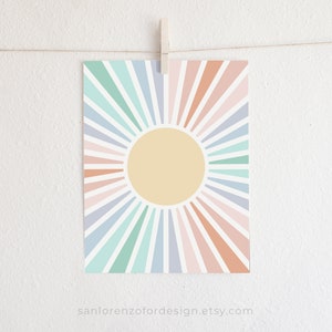 Sunburst Print Printable Wall Art Abstract Sun Poster - Etsy