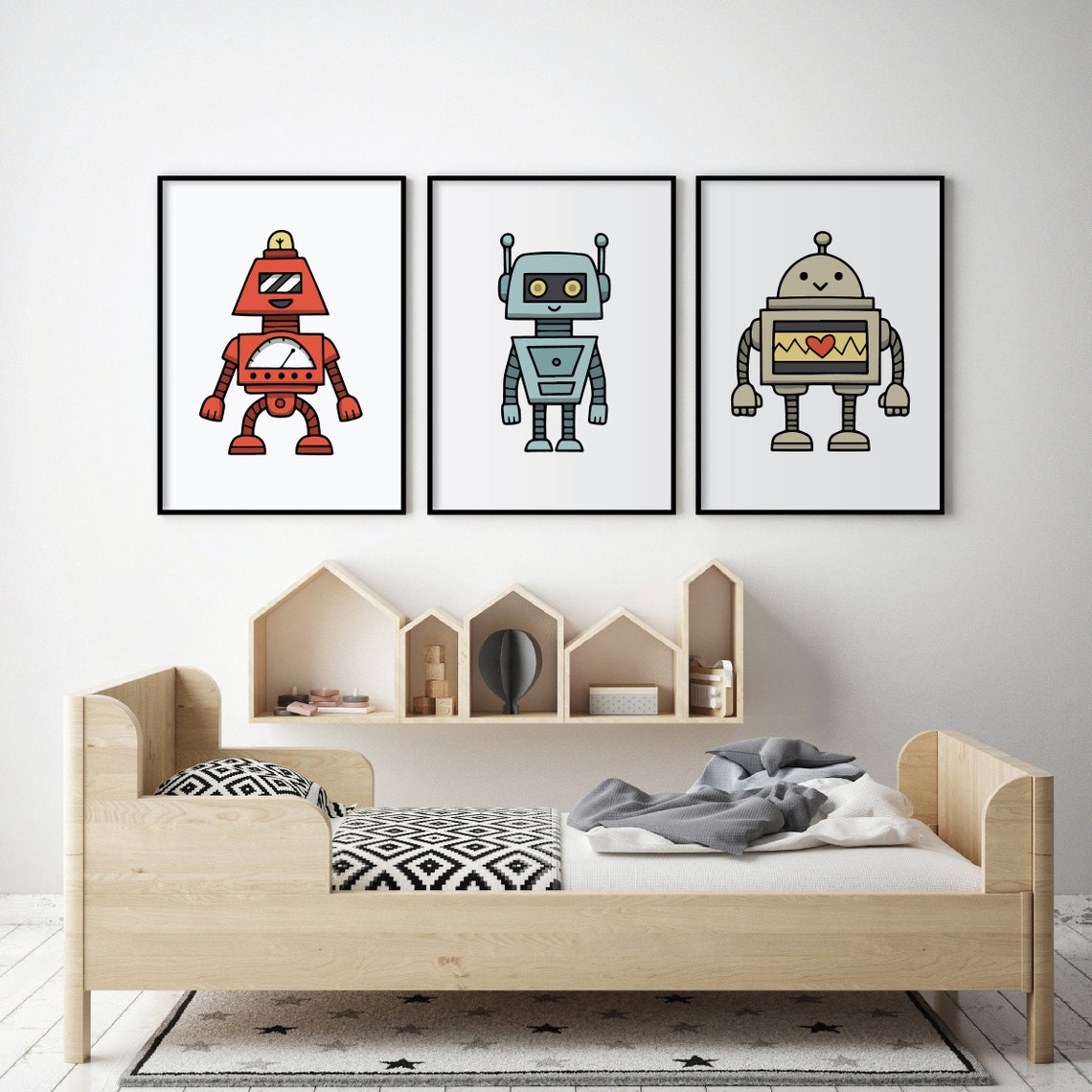 Set of 3 Robot Nursery Robot Wall Decor Retro Robot Robot - Etsy