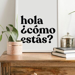 Hola Sign, Hola Printable Wall Art Hello Languages Entryway Decor ...
