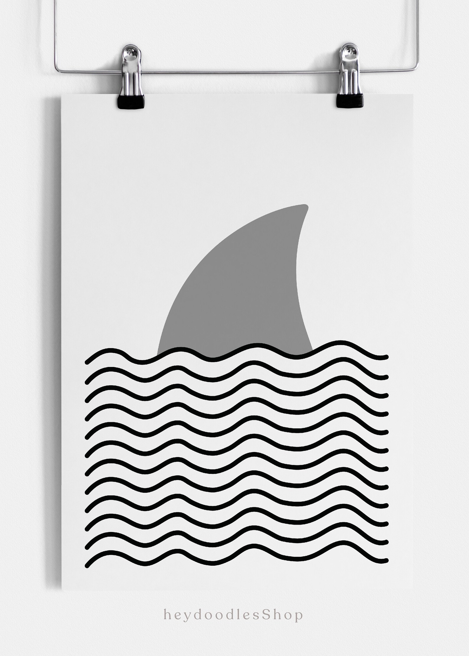 Shark Fin Printable Wall Art Nautical Nursery Decor Shark | Etsy