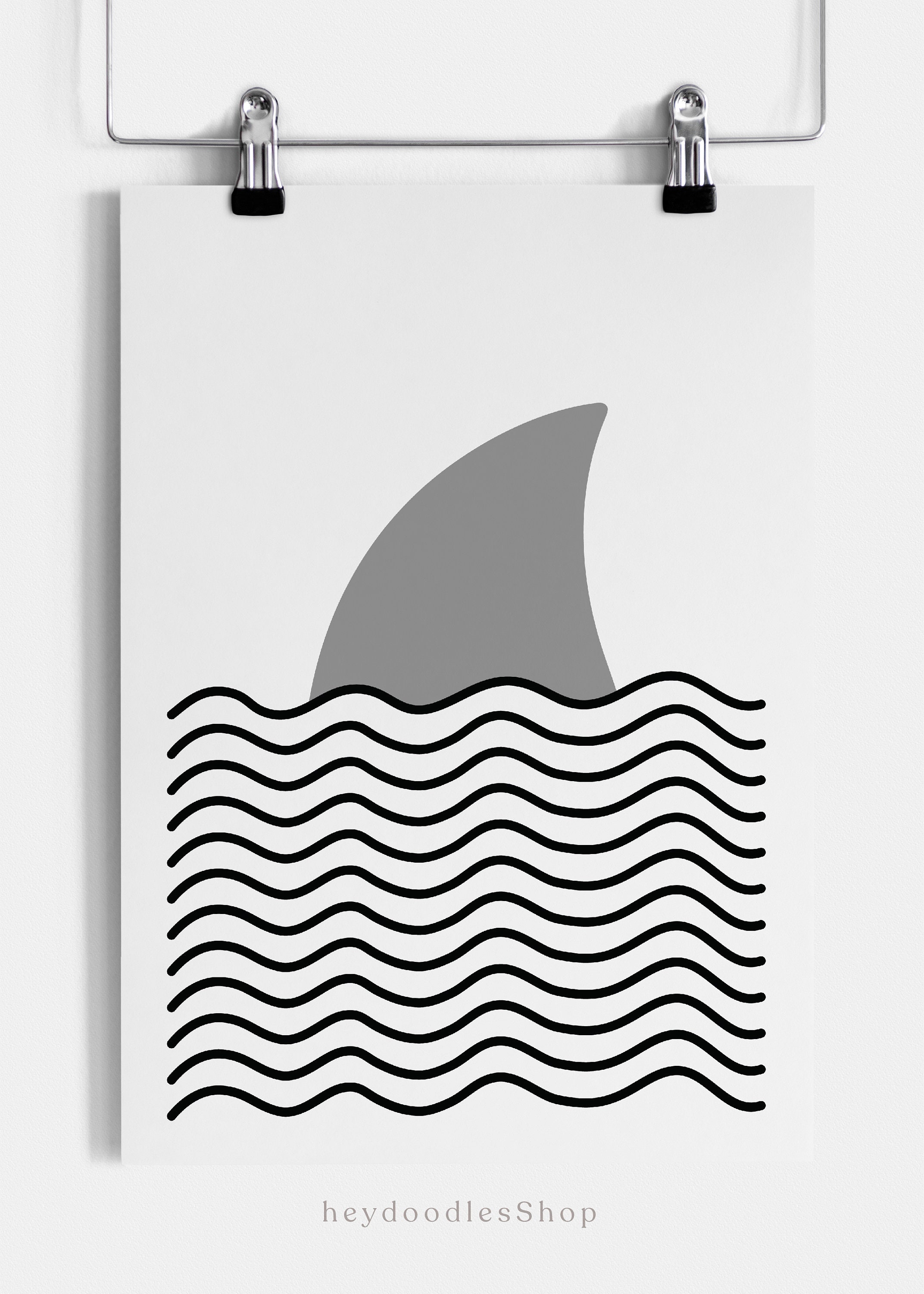 Shark Fin Printable Wall Art Nautical Nursery Decor Shark | Etsy