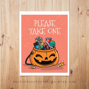 Halloween Candy Sign, Please Take One, Halloween Party Table Printable ...