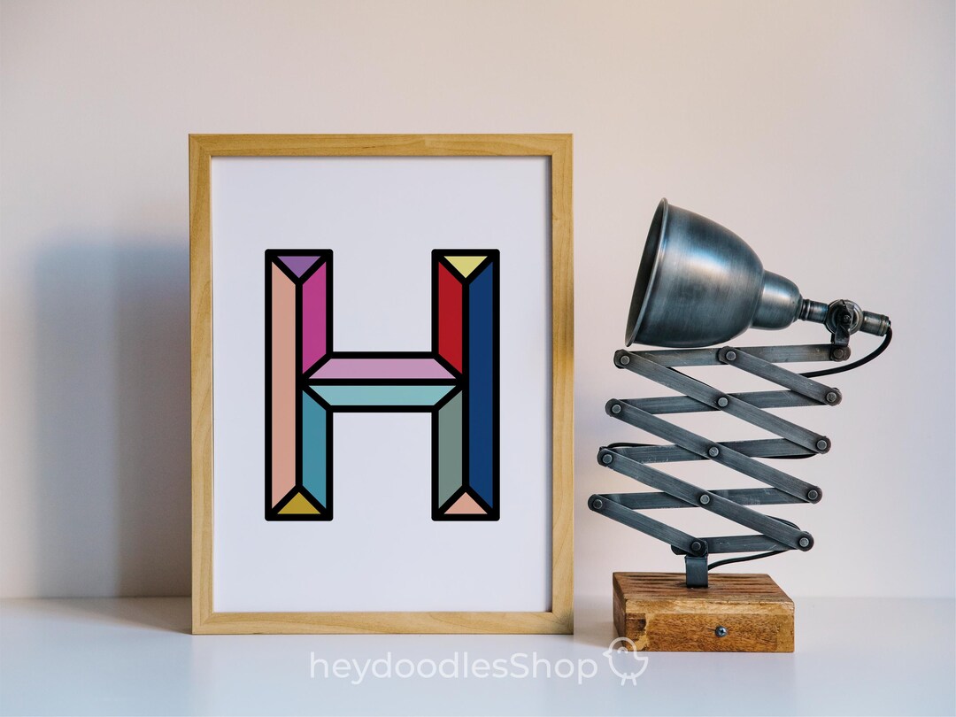 Poster Letter H for Nursery Initial Decor Modern Monogram Printable ...