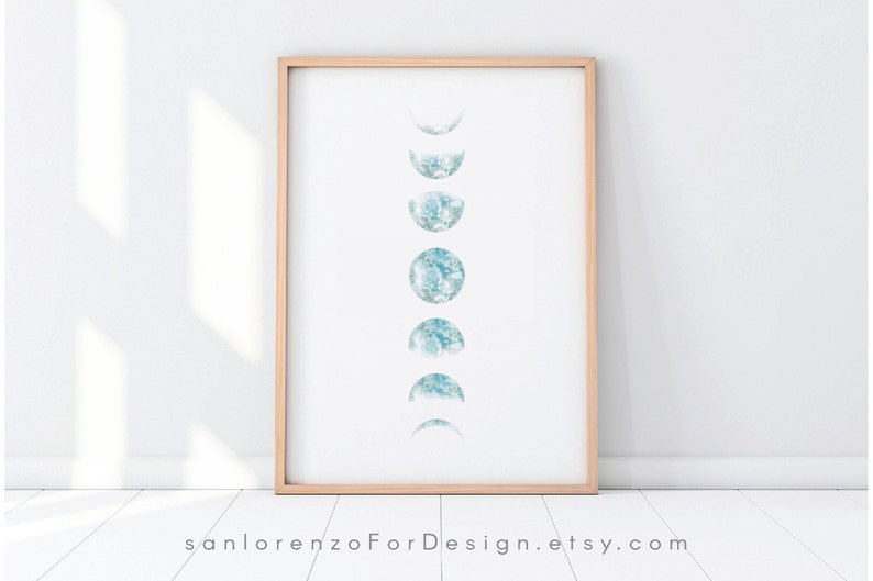 Moon Phases Printable Wall Art Moon Phases Wall Art - Etsy