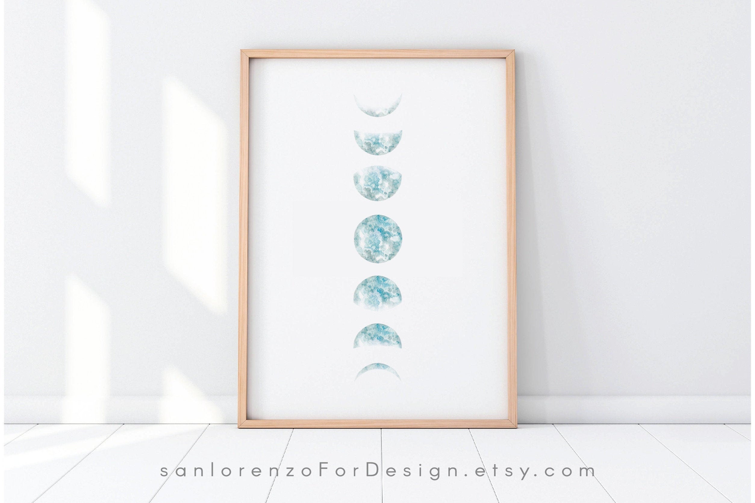 Moon Phases Printable Wall Art Moon Phases Wall Art | Etsy