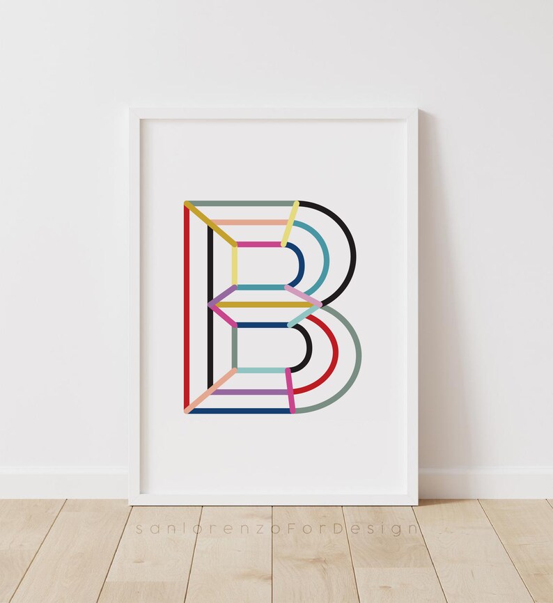 Initial Decor Nursery, Initial Nursery Decor, Letter B Wall Art ...