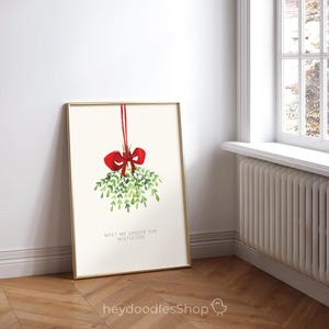 Mistletoe Printable Wall Art Christmas Wall Digital Download Holiday ...