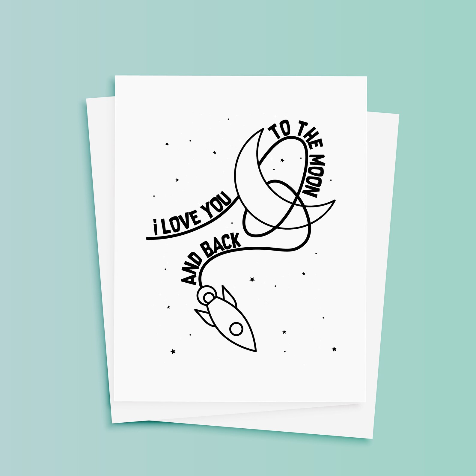 I Love You to the Moon and Back Printable Wall Art Moon and Spaceship ...