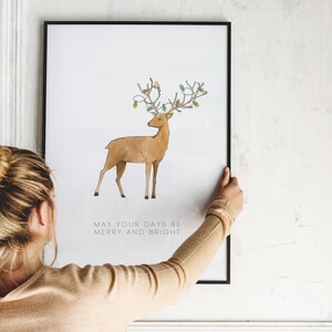 Christmas Printable Wall Art Merry and Bright Christmas Art Print Decor ...