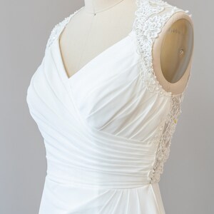 Chiffon V Neckline With Lace Strap and Keyhole Back - Etsy