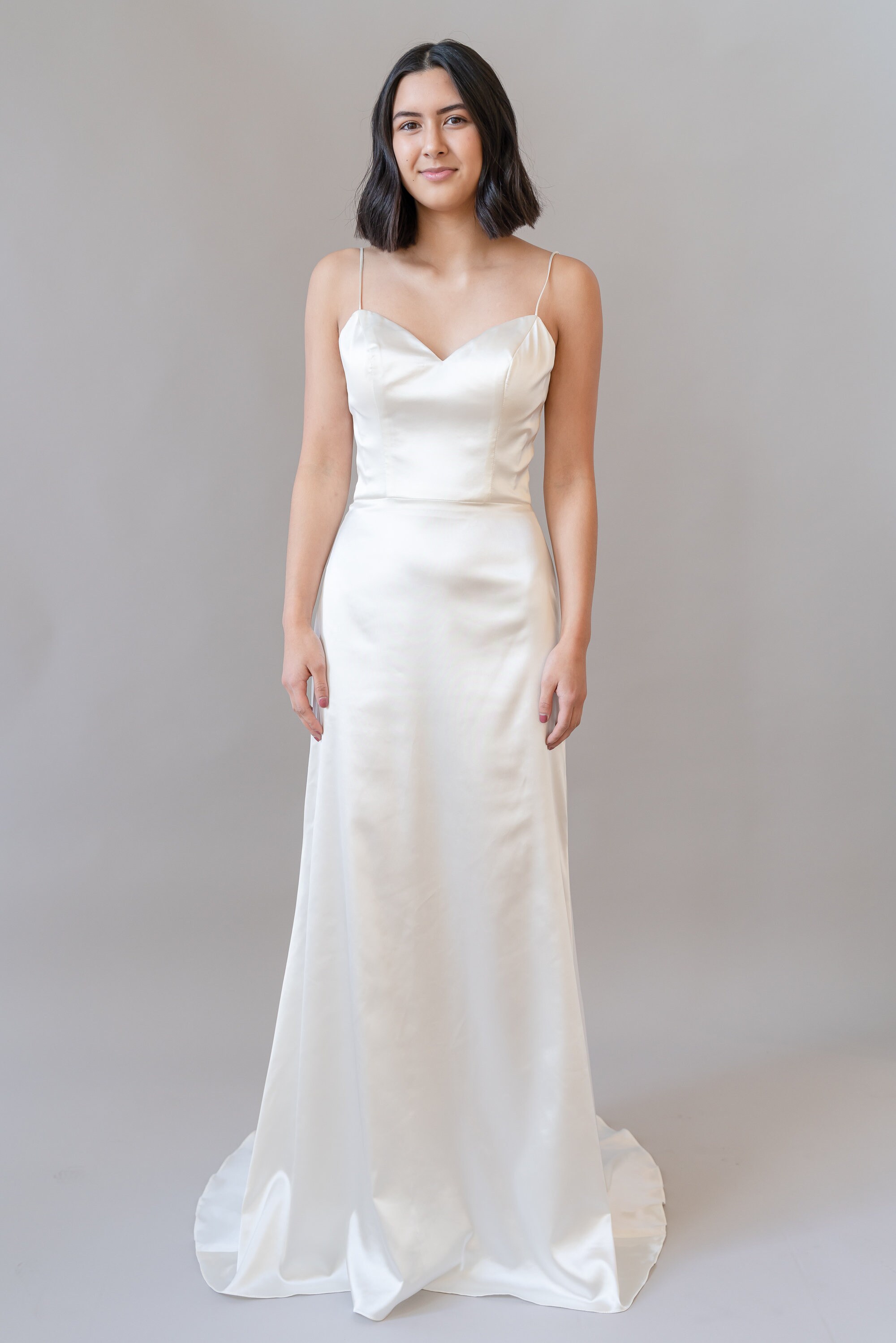 Beautiful Simple Satin Sweetheart Neckline Spaghetti Strap - Etsy Canada