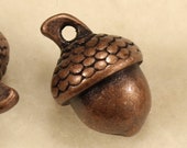 Acorn 15mm Antique Copper Tone 3D Nature Charms 1172 | Etsy