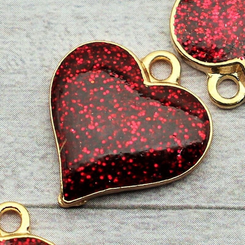 Red Glitter Hearts - Etsy