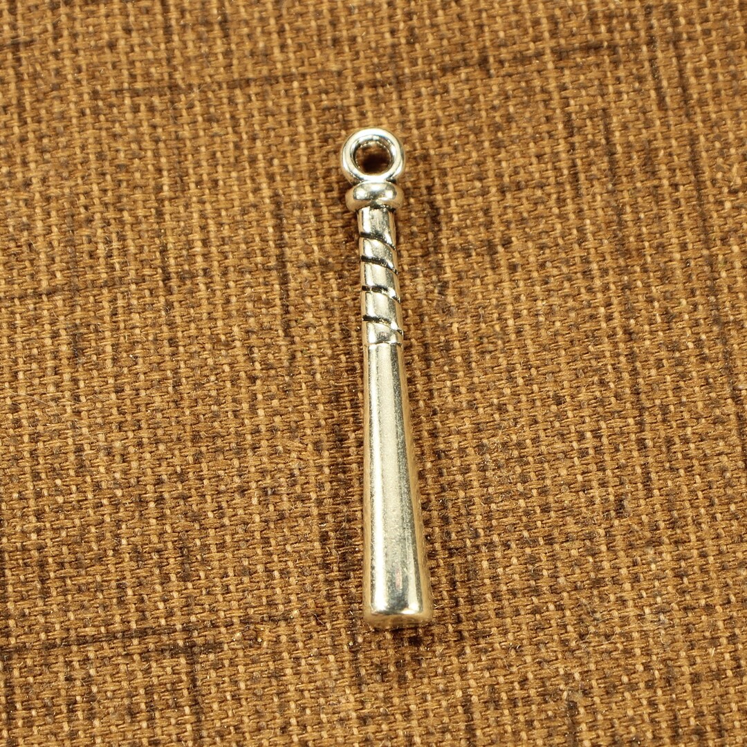 Baseball Bat 35mm Antique Silver Tone 3D Sports Charms - 0498 - Etsy