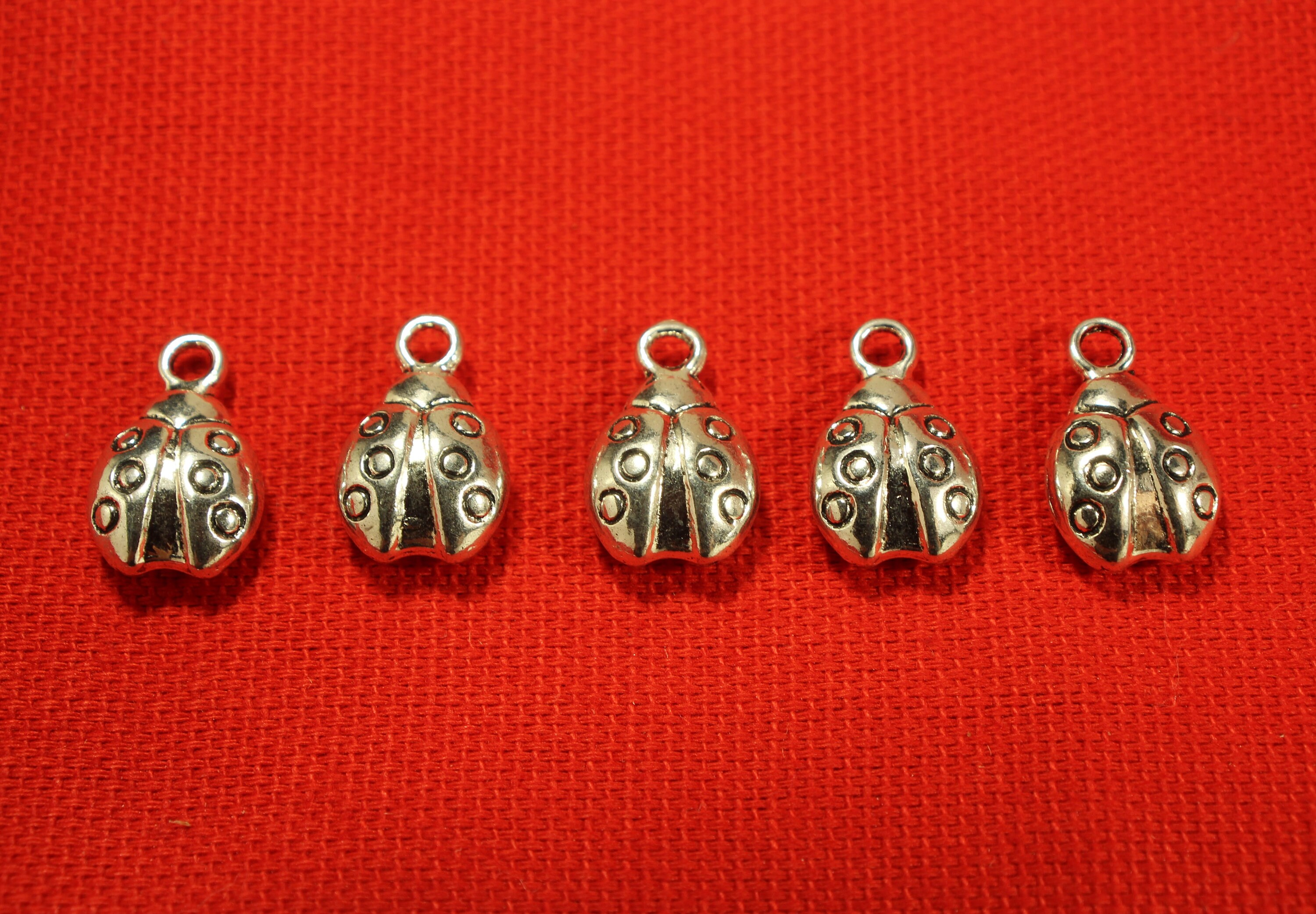 Ladybug 15mm Antique Silver Tone Double Sided Gardening Insect | Etsy