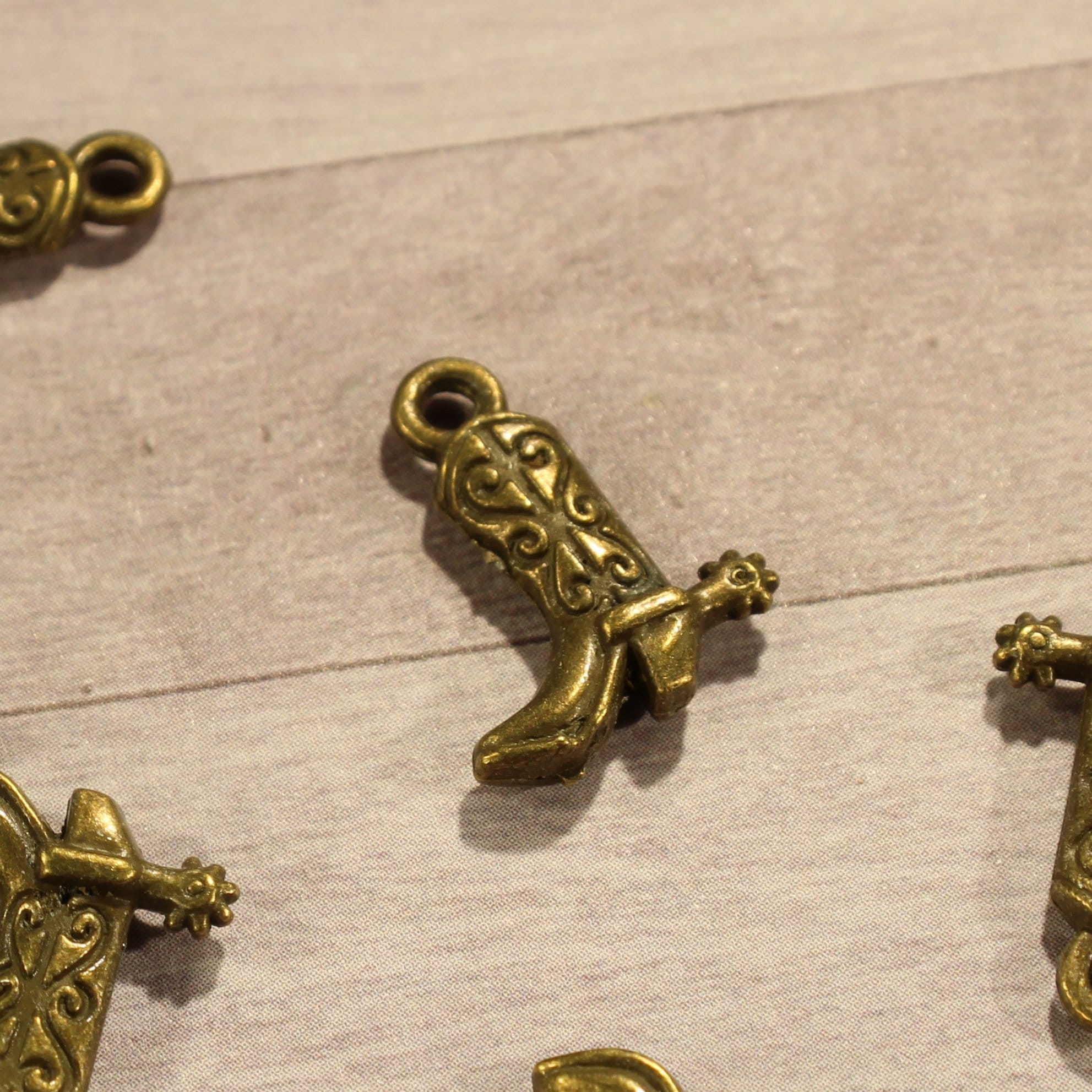 Cowboy Boot With Spur 16mm Antique Bronze Tone Double Sided - Etsy