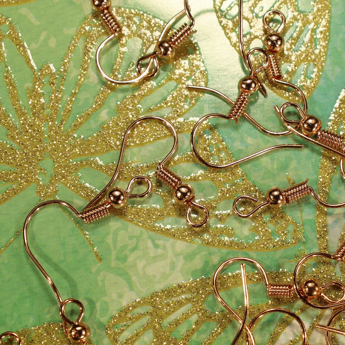 Ear Wire Hooks 20mm Iron Based Alloy Rose Gold Finish With - Etsy
