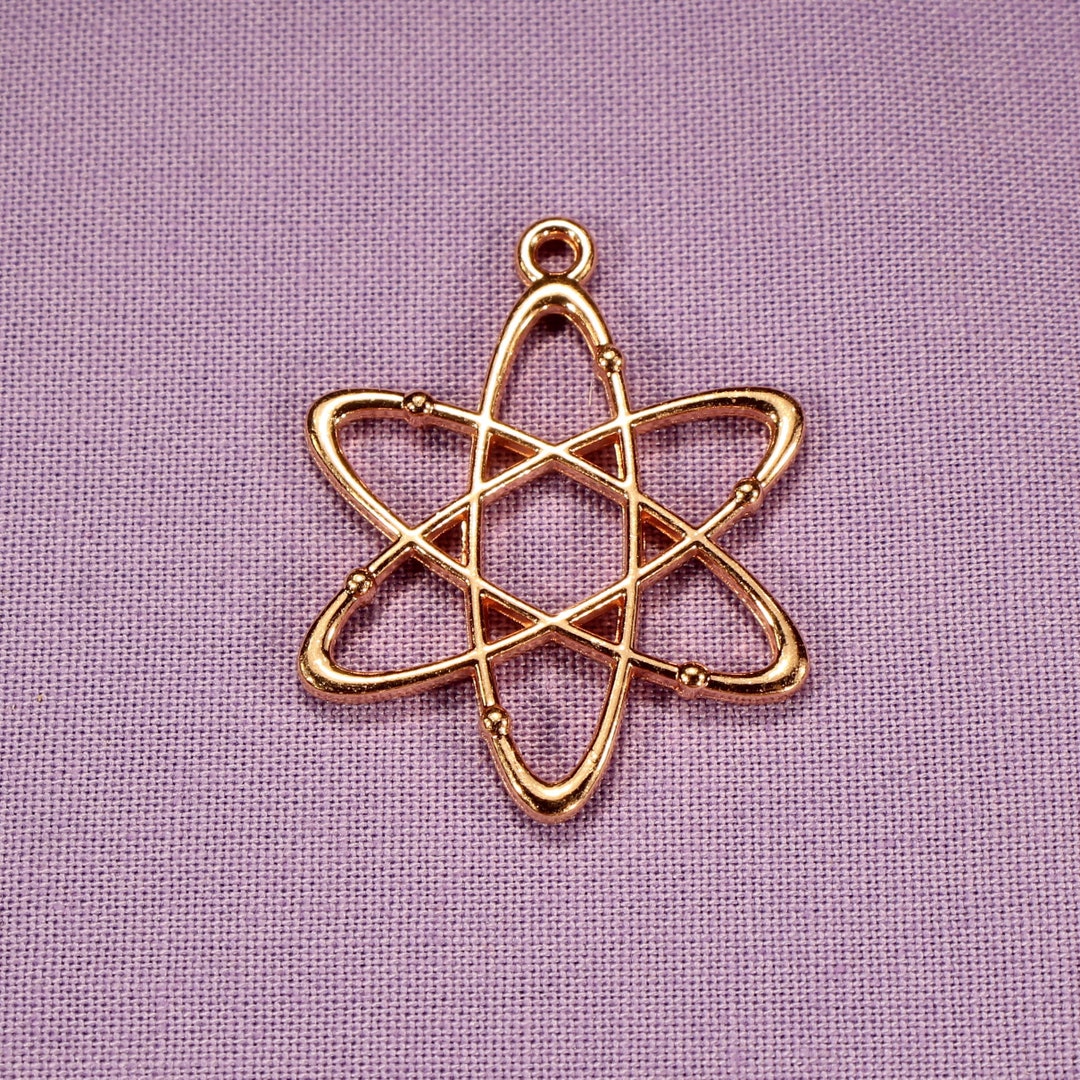 Atom Molecule 33mm Rose Gold Finish Double Sided Chemistry Science ...