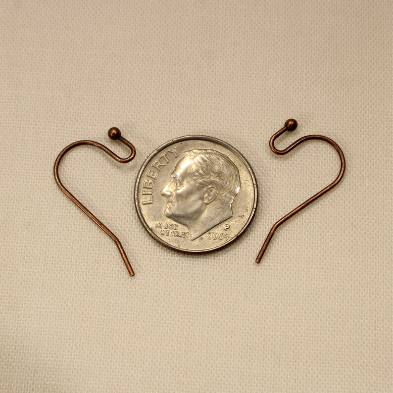 Ear Wire Hook with Accent Ball 21mm Antique Copper Tone Iron | Etsy