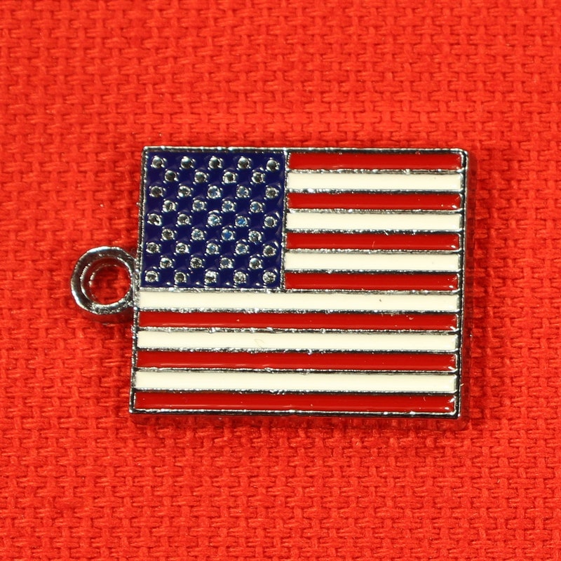 American Flag Charm - Etsy