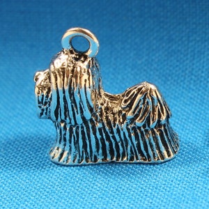 Shih Tzu Dog 18mm Antique Silver Tone 3D Animal Charms - 0001 - Etsy