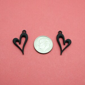 Heart 25mm Matte Black Finish Double Sided Die Cut Abstract Design Love ...