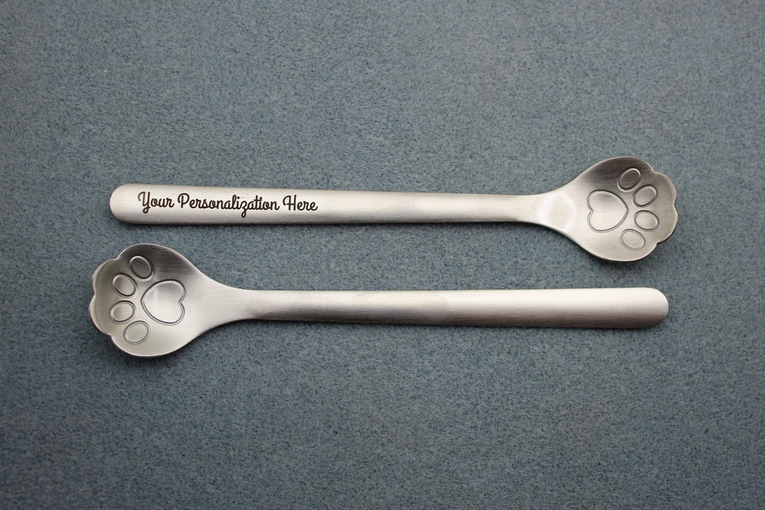 Personalized Paw Print Stir Spoon 5 7/8" SUS 304 Stainless Steel Custom ...
