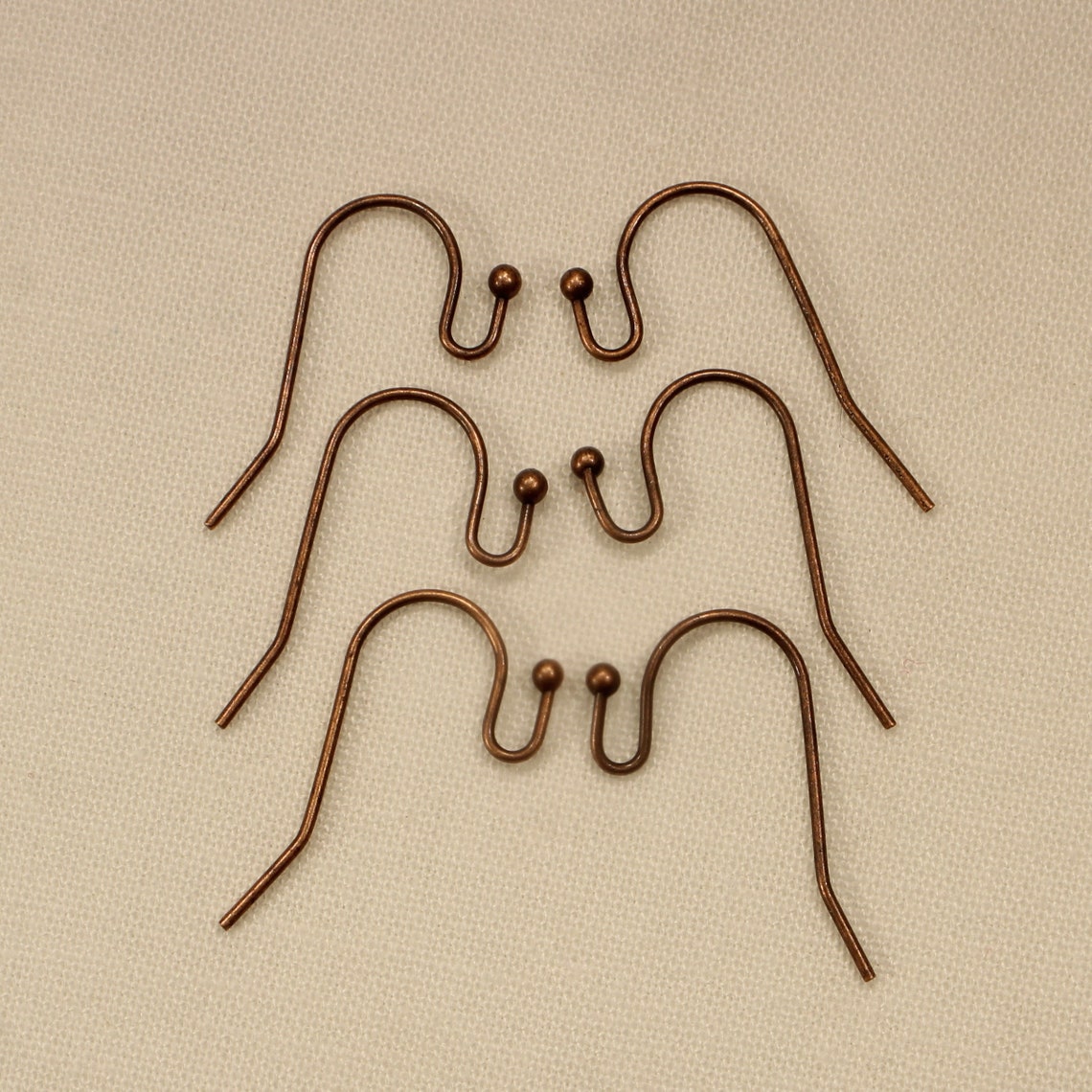 Ear Wire Hook with Accent Ball 21mm Antique Copper Tone Iron | Etsy