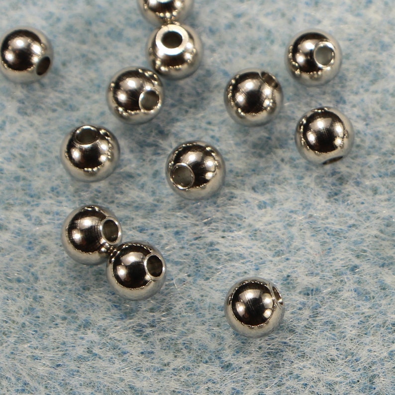 4mm Round 304 Stainless Steel Silver Tone Spacer Beads - 1266 - Etsy
