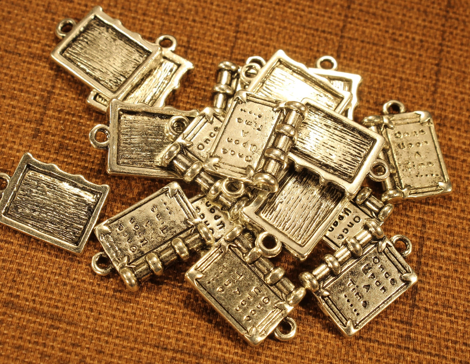 Story Book 17mm once Upon A Time Antique Silver | Etsy