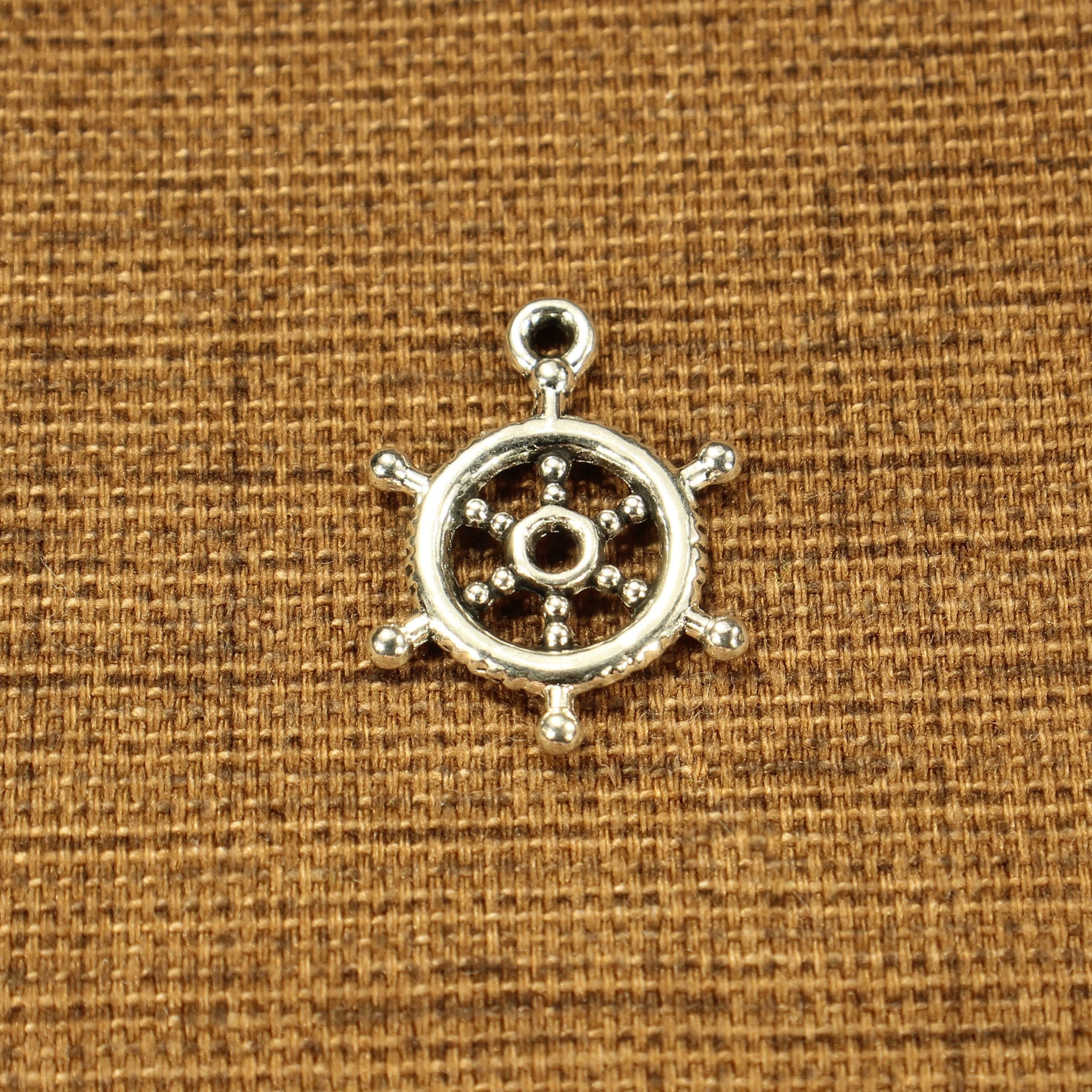 Captain's Wheel 20mm Antique Silver Tone Double Sided | Etsy