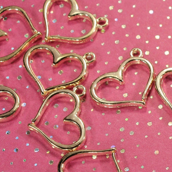 Heart 16mm Light Rose Gold Tone Double Sided Love Charms | Etsy