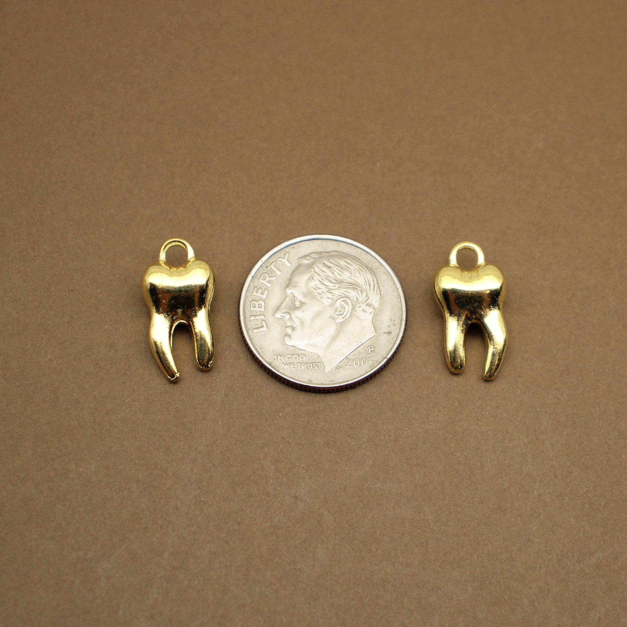3D Molar Tooth 15mm Gold Plated Dental Charms 0563 - Etsy