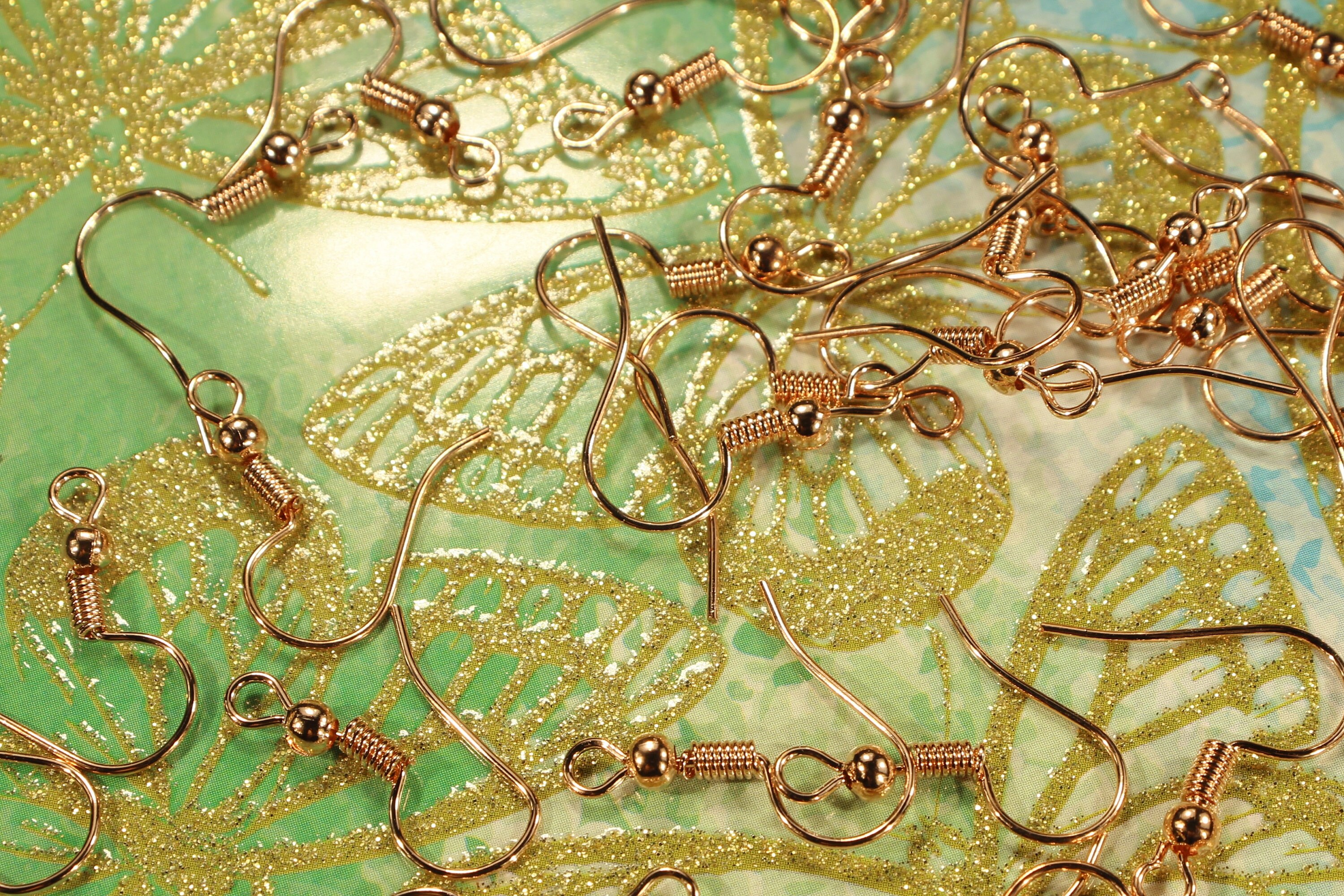 Ear Wire Hooks 20mm Iron Based Alloy Rose Gold Finish With Wire Wrap ...