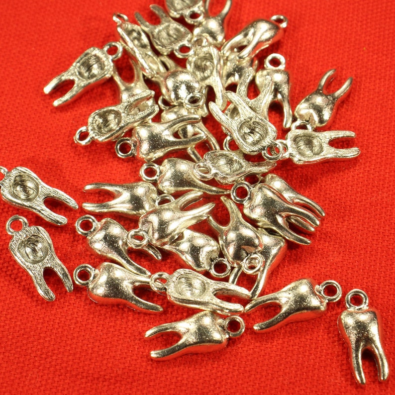 Tooth 20mm Antique Silver Tone Single Sided 2D Dental Charms - 0282 - Etsy