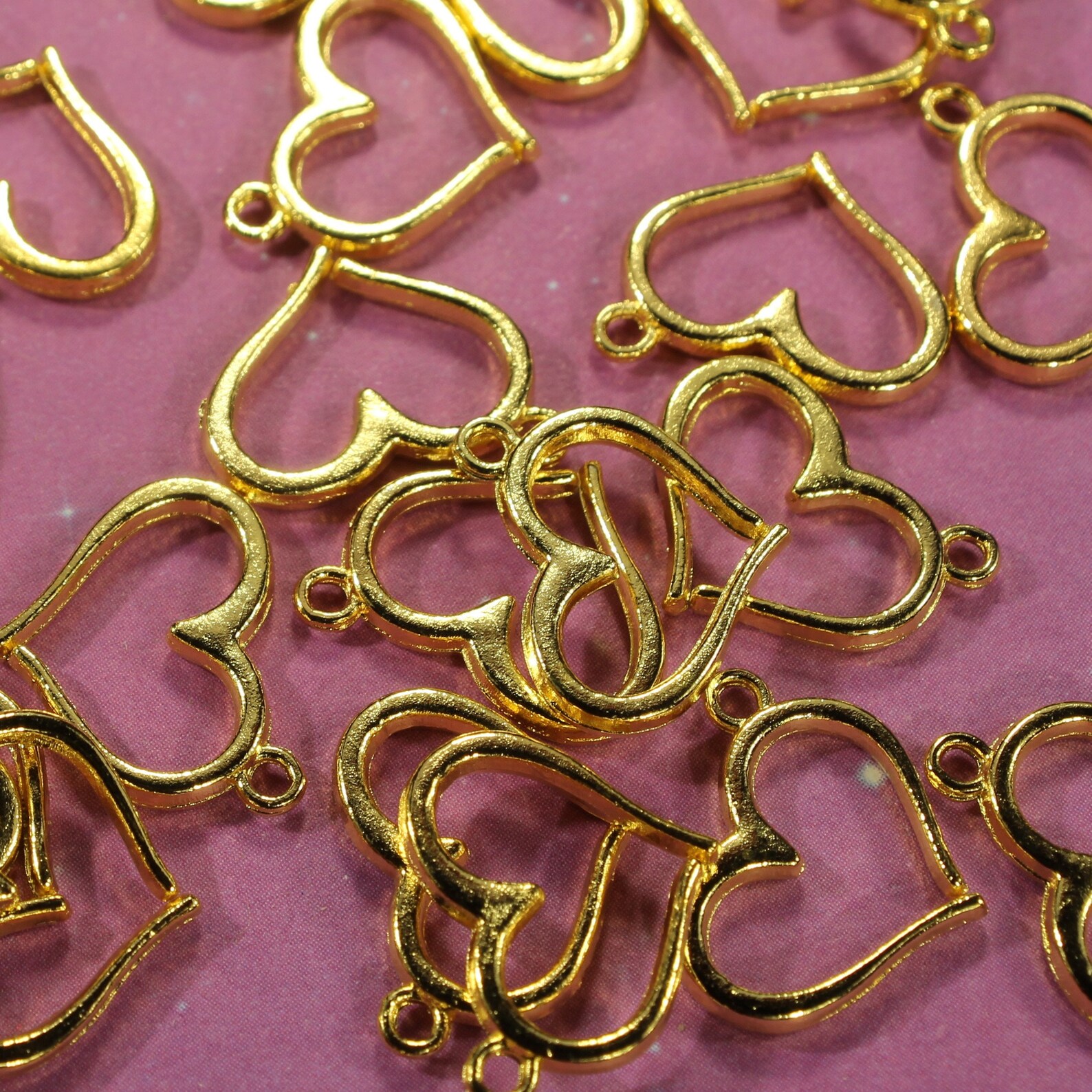 Open Heart 15mm Gold Plated Double Sided Die Cut Love Charms - 0958 - Etsy