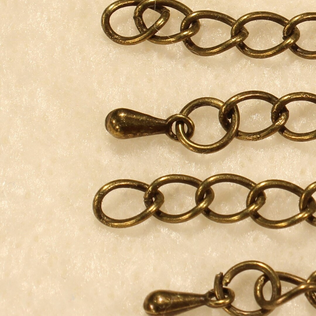 Extender Chain 50mm Antique Bronze Tone Copper Base With Teardrop ...