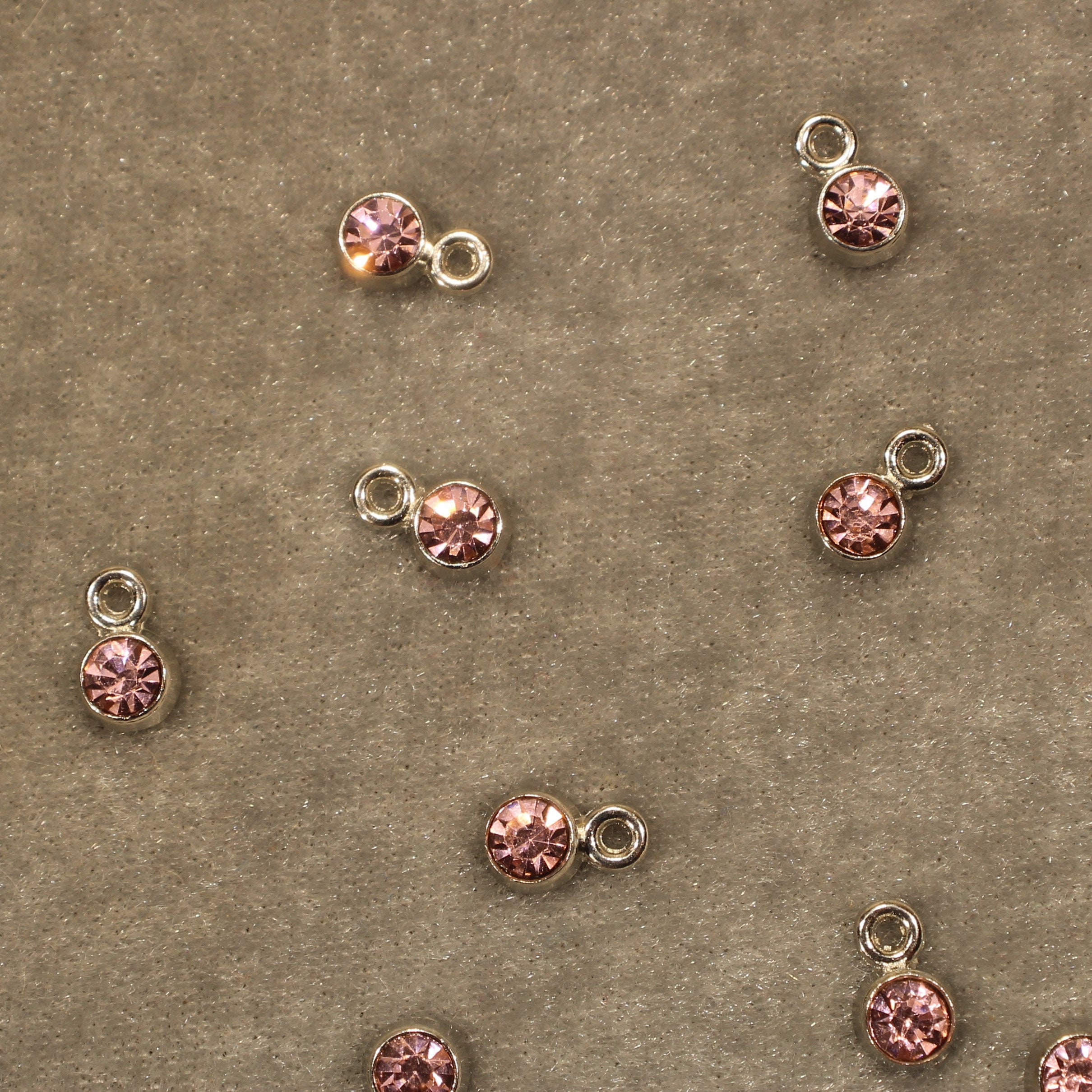 Light Pink Rhinestone 9mm Round Faceted Colored Glass and | Etsy