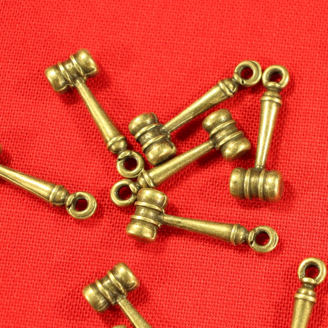 Gavel 18mm Antique Bronze Tone 3D Judicial and Leadership Charms - 1131 ...