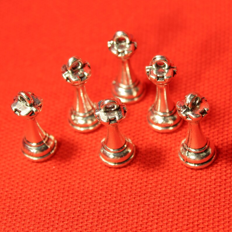 Rook Chess Piece 18mm Antique Silver Tone 3D Game Piece Charms - Etsy