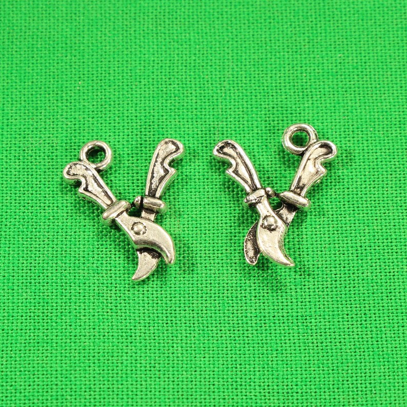 Pruning Shears 16mm Antique Silver Tone Double Sided Garden Charms ...