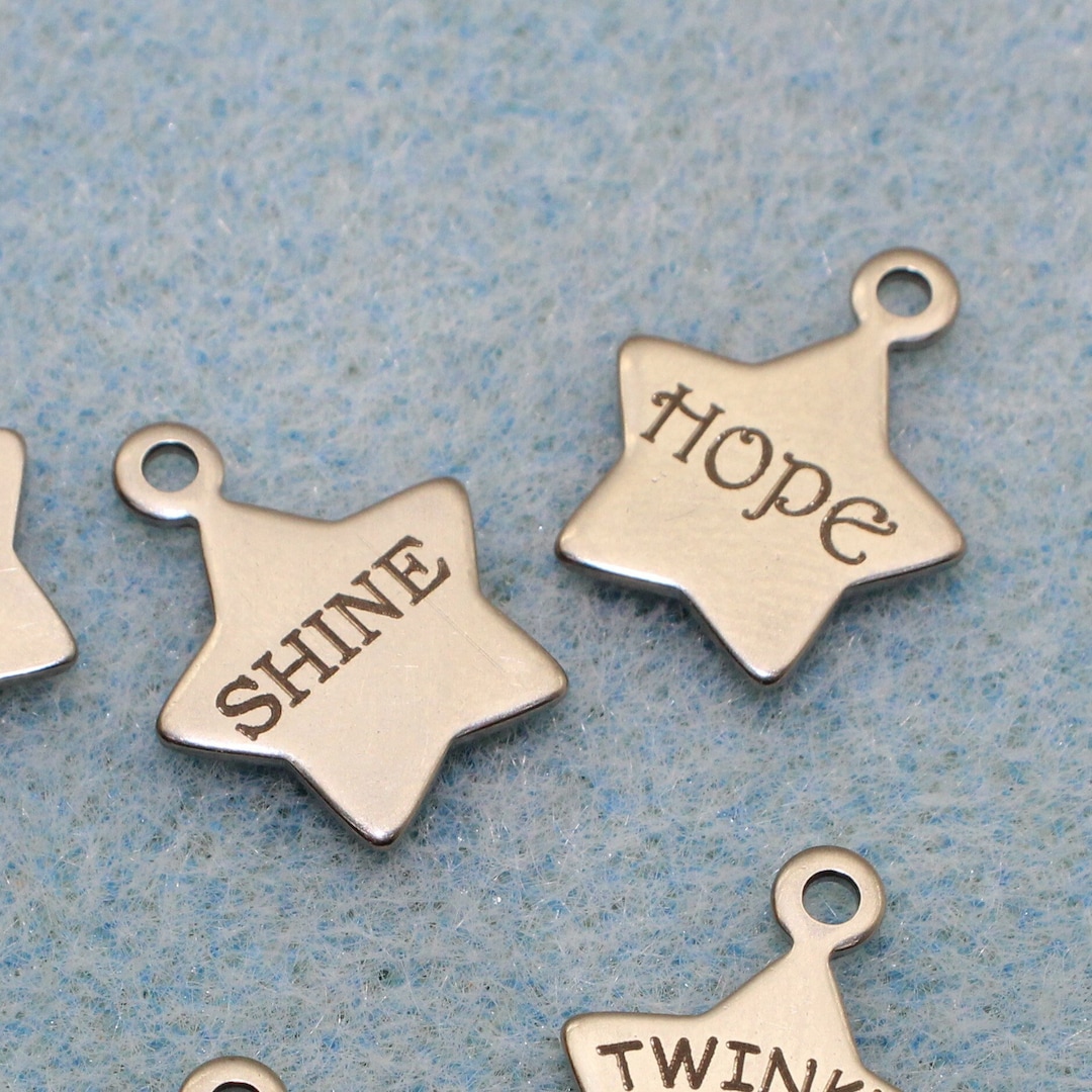 Personalized Star 16mm Silver Tone 304 Stainless Steel Custom Laser ...