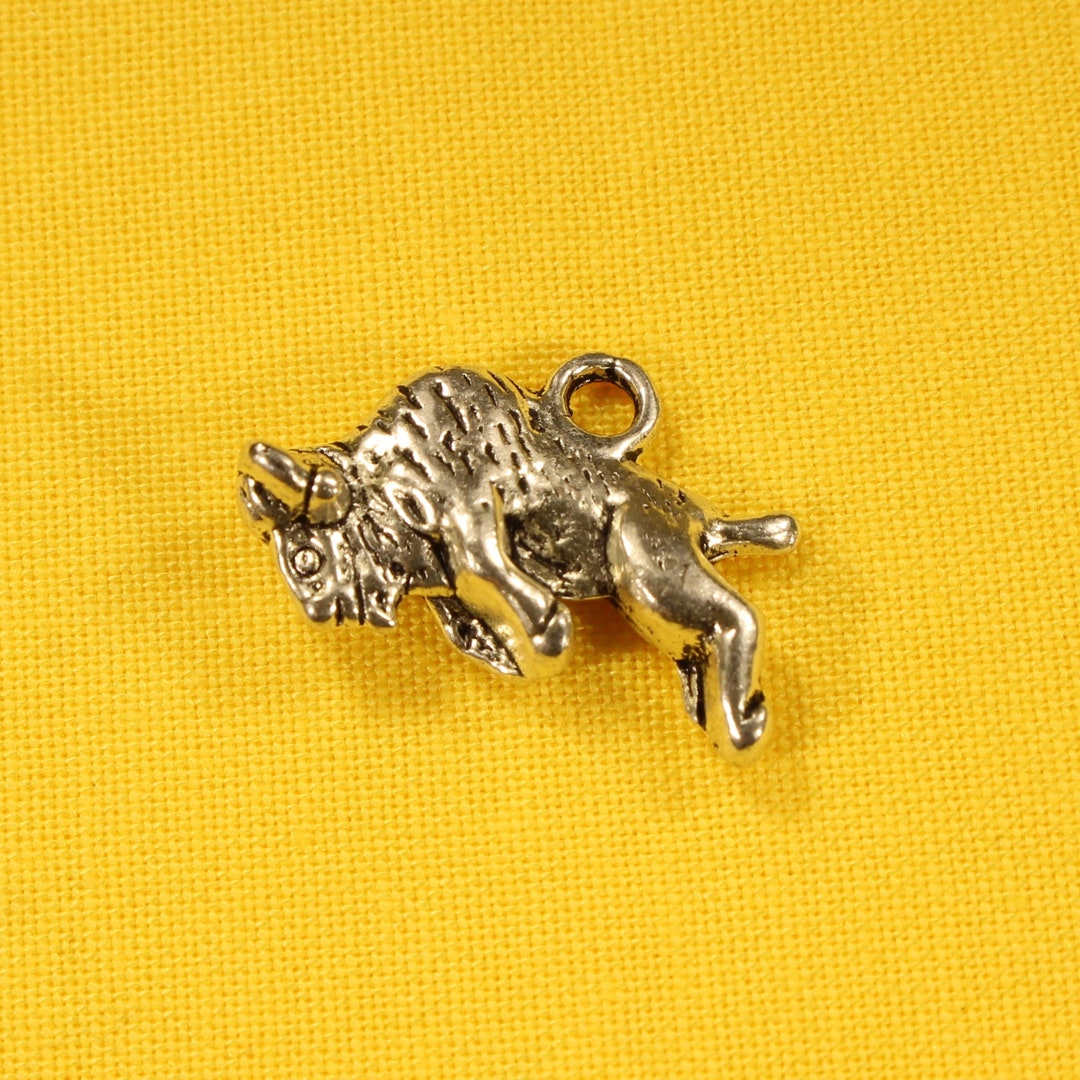 Buffalo 20mm Antique Silver Tone 3D Animal Charms 0434 - Etsy