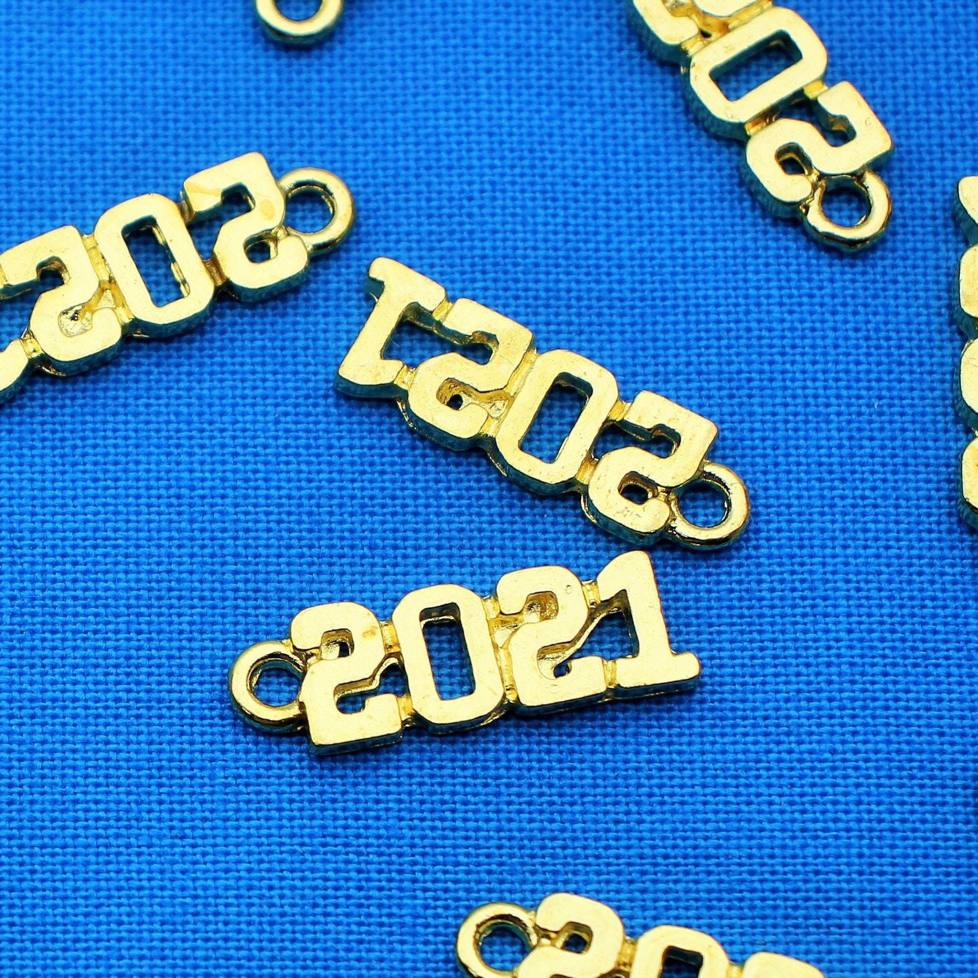 2021 Year 19mm Gold Plated Single Sided Date Charms 0528 - Etsy