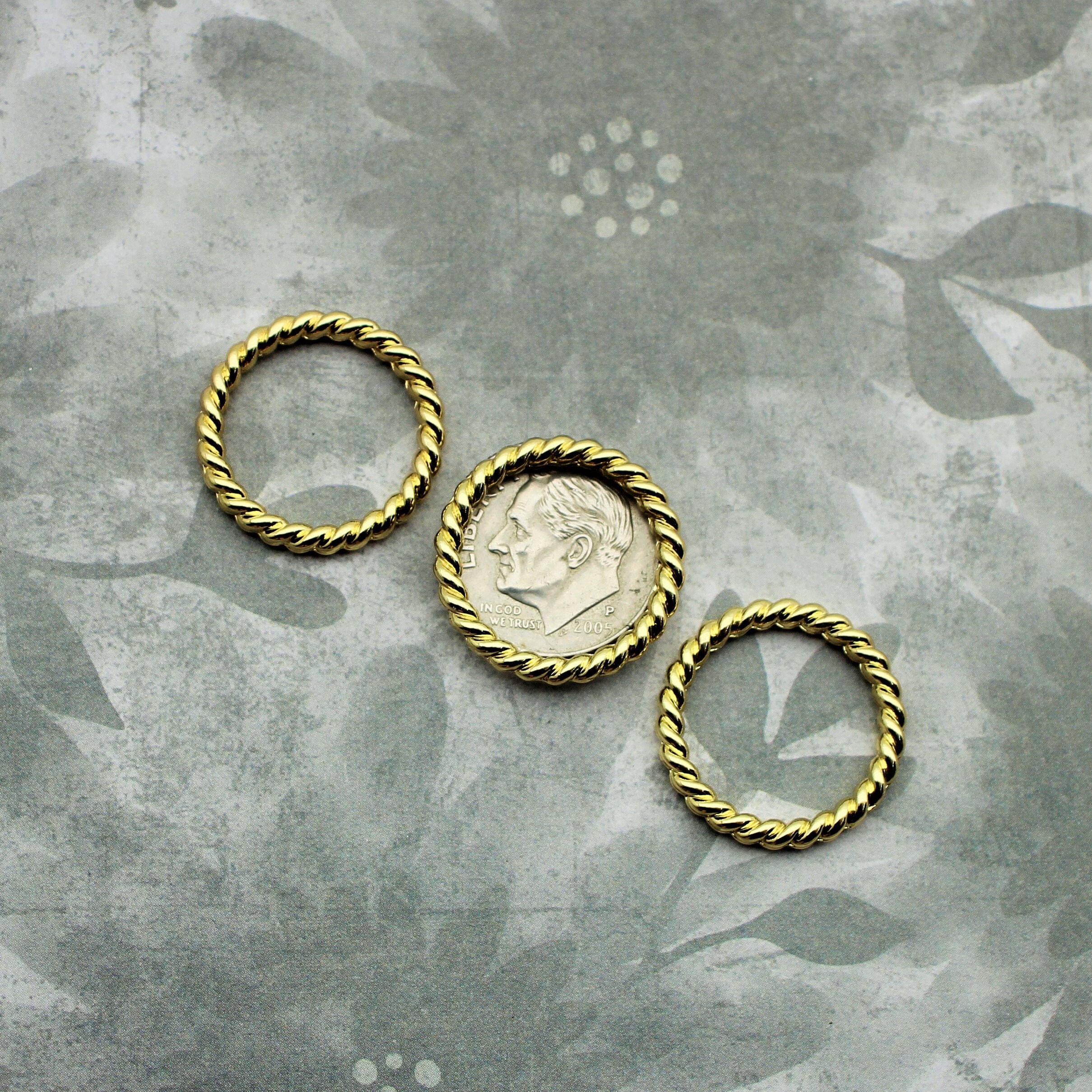 20mm Soldered Gold Plated Rope Design Closed Jump Ring | Etsy